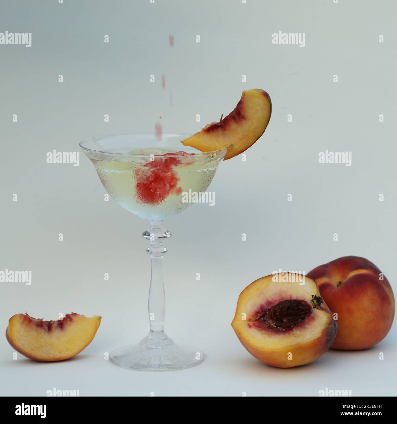 wine glass with cold fruit cocktail with copy space Stock Photo - Alamy