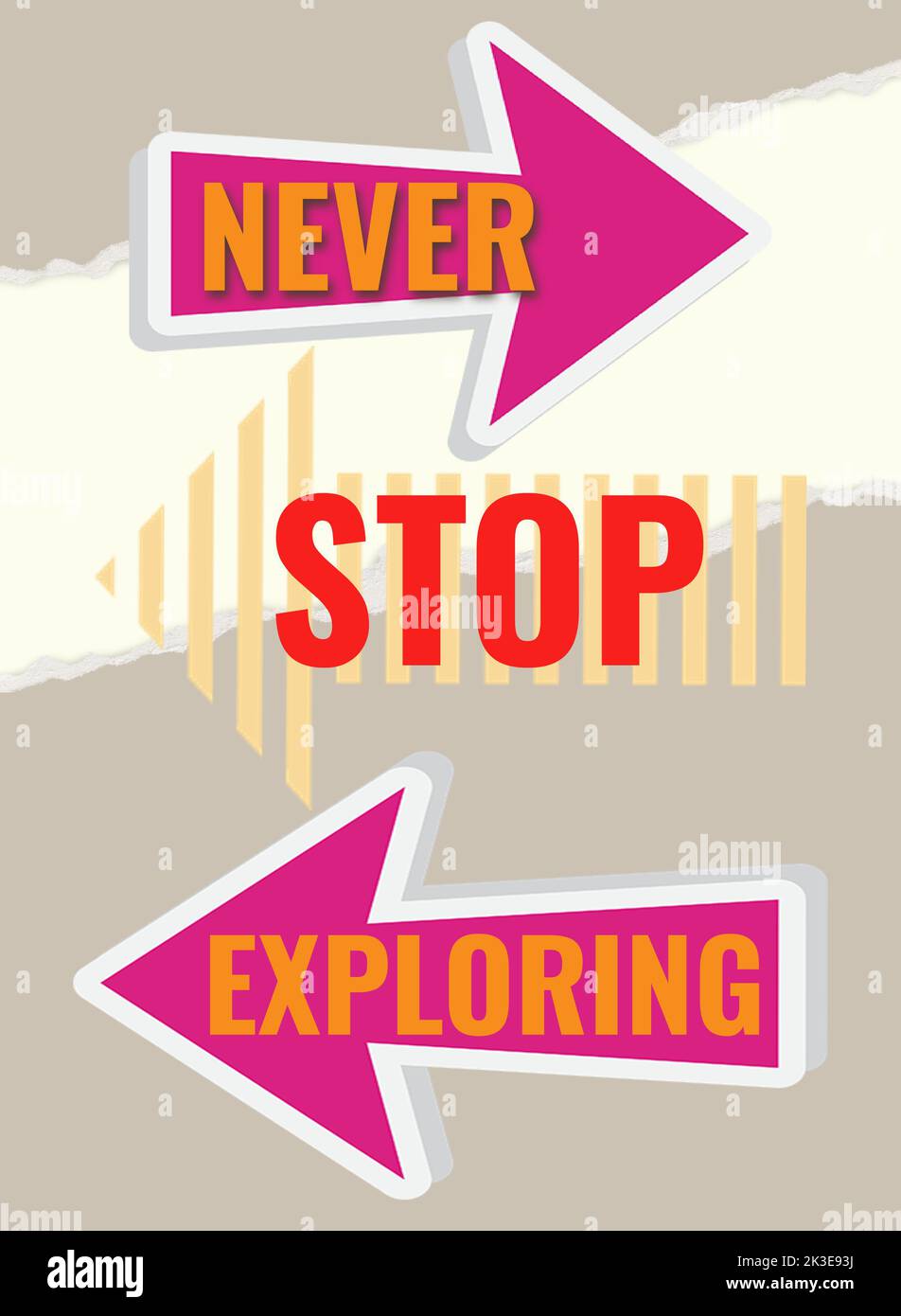 Inspirational motivational quote Never stop exploring Stock Photo - Alamy Inspirational motivational quote Never stop exploring Stock Photo - Alamy