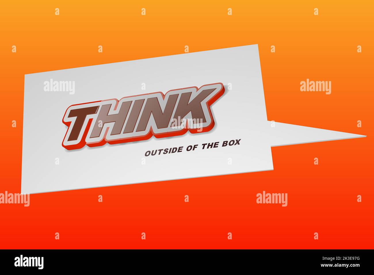 Inspirational motivational quote Think outside of the box, with speech ...