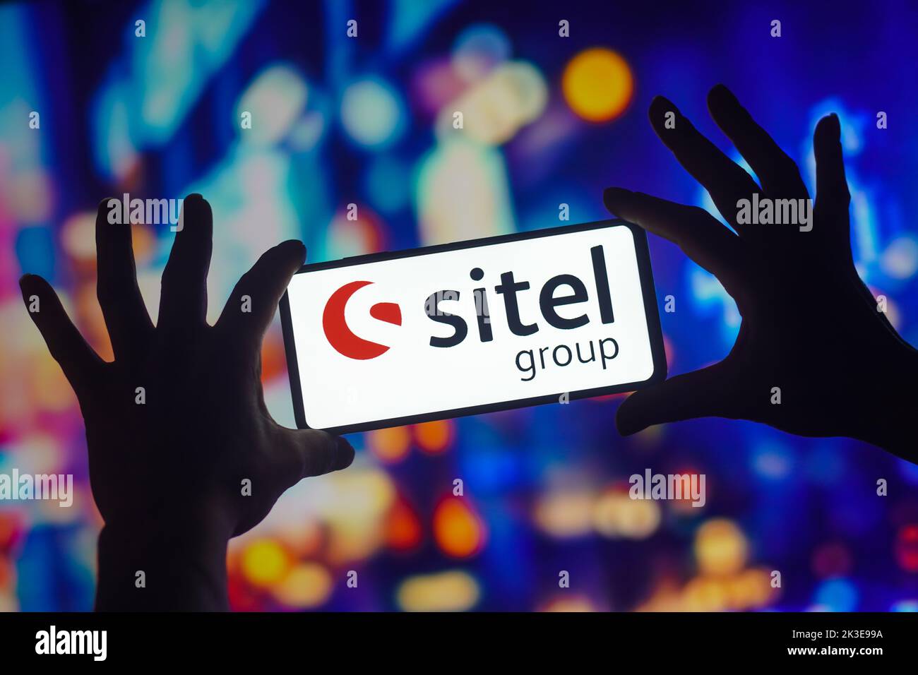 In this photo illustration, the Sitel Group logo seen displayed on a ...