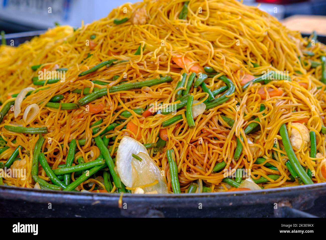 Typical Fideuà, pasta paella, spanish food. French market Stock Photo ...