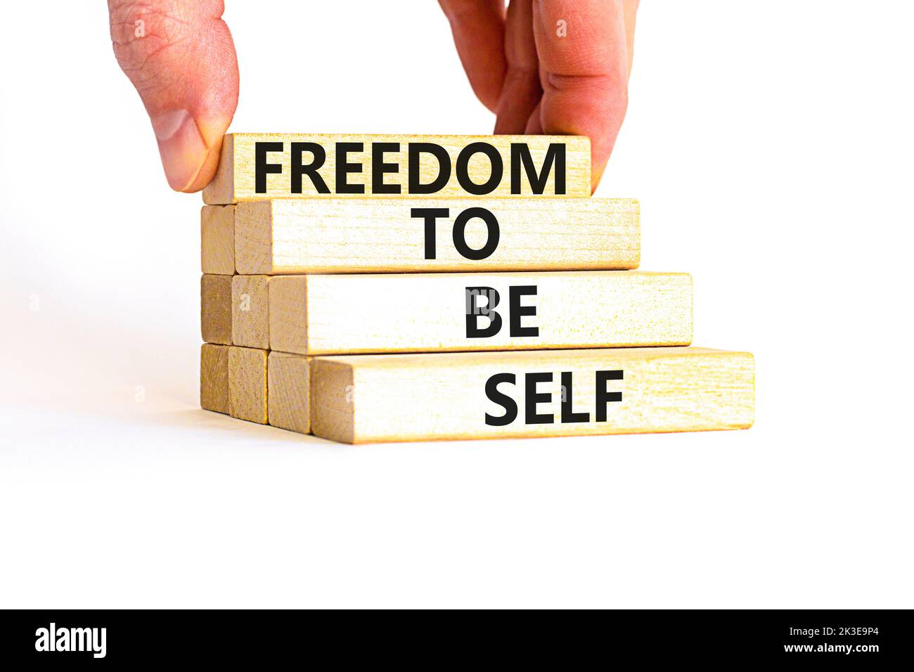 Freedom to be self symbol. Concept words Freedom to be self on wooden ...
