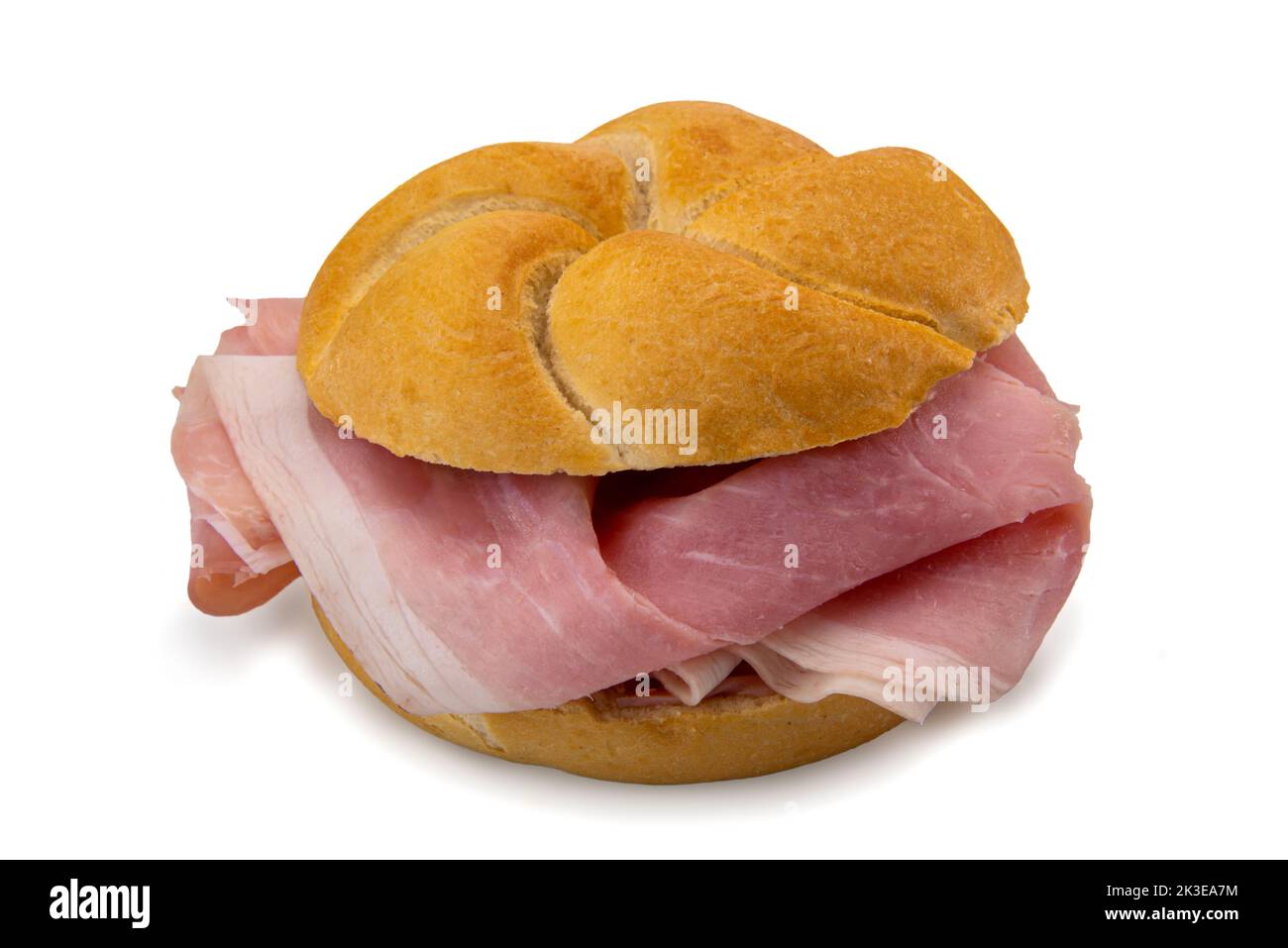 Bun with ham sliced, Sandwich with typical bread called rosetta ...