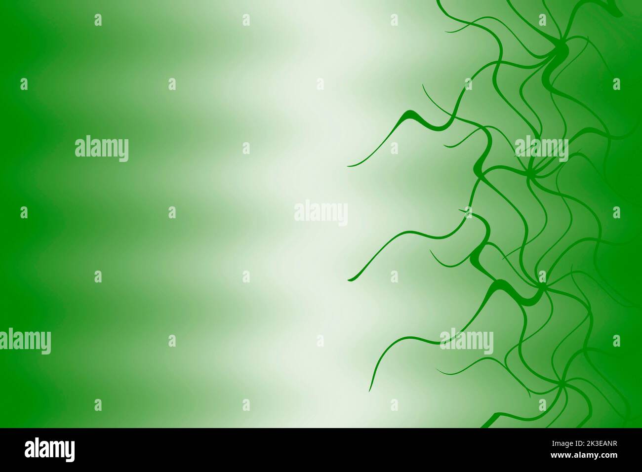 Green background with gradient edges and wavy lines. Template for text ...