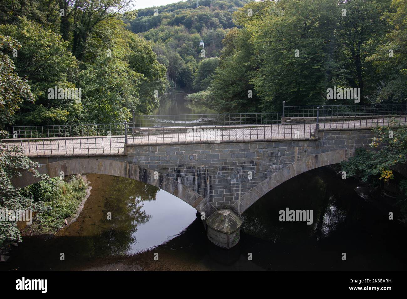 old stone arch bridge over the Lenne in Solingen Stock Photo - Alamy