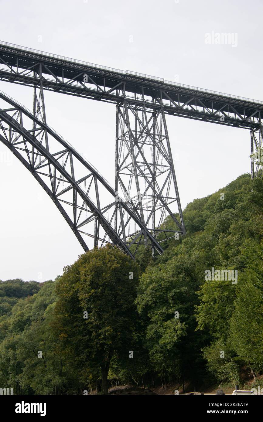 The high steel Müngstener Railroad Bridge in Solingen as a World ...