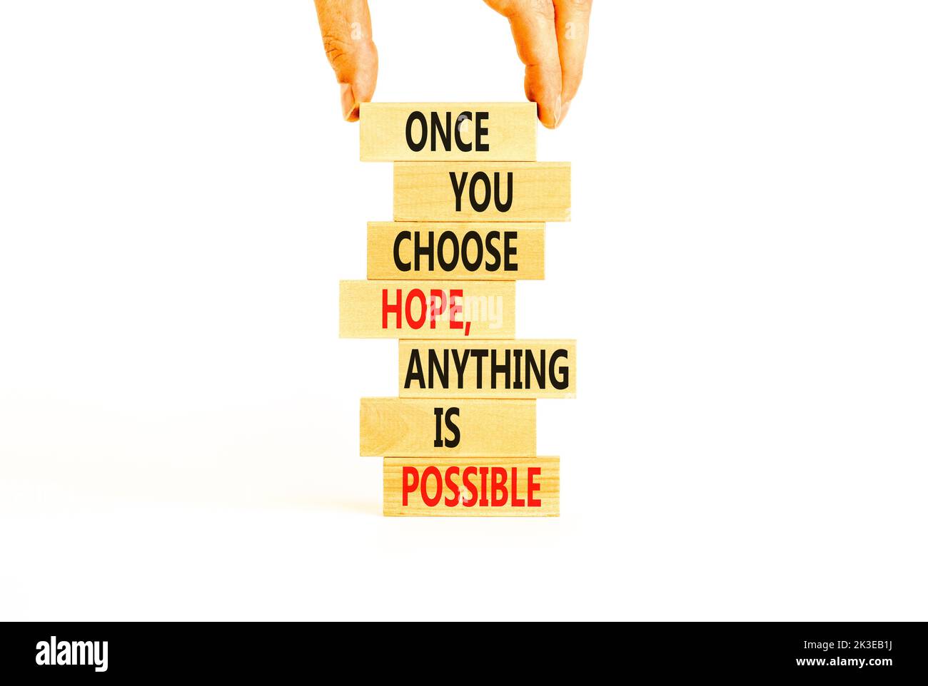 Hope and anything is possible symbol. Concept words Once you choose ...