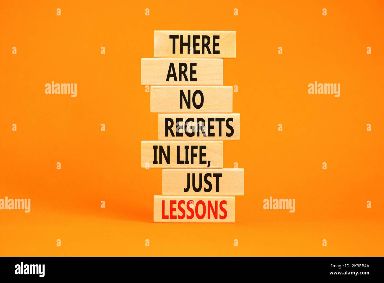 Regrets or lessons symbol. Concept words There are no regrets in life ...