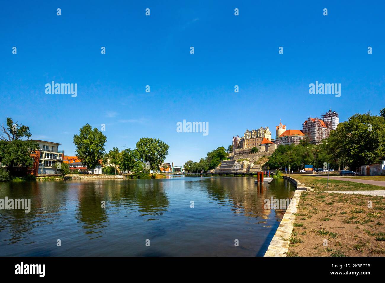 River Promenade in Bernburg, Germany Stock Photo - Alamy