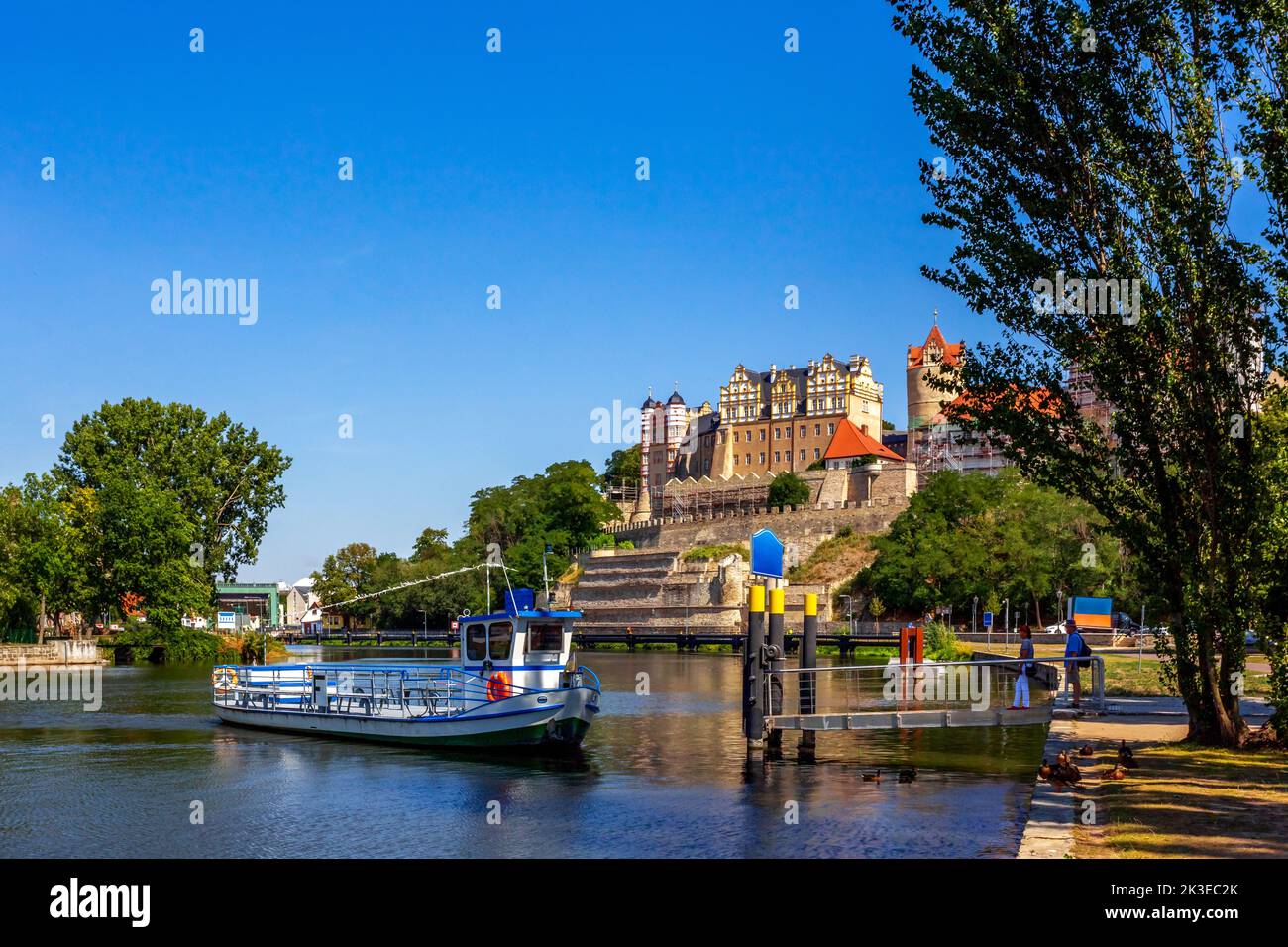 River Promenade in Bernburg, Germany Stock Photo - Alamy