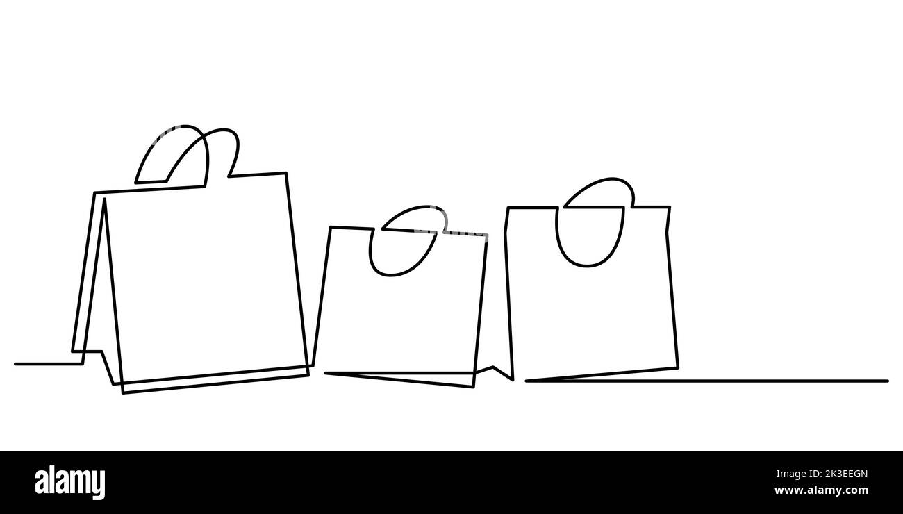 Continuous line drawing bag hi-res stock photography and images - Alamy