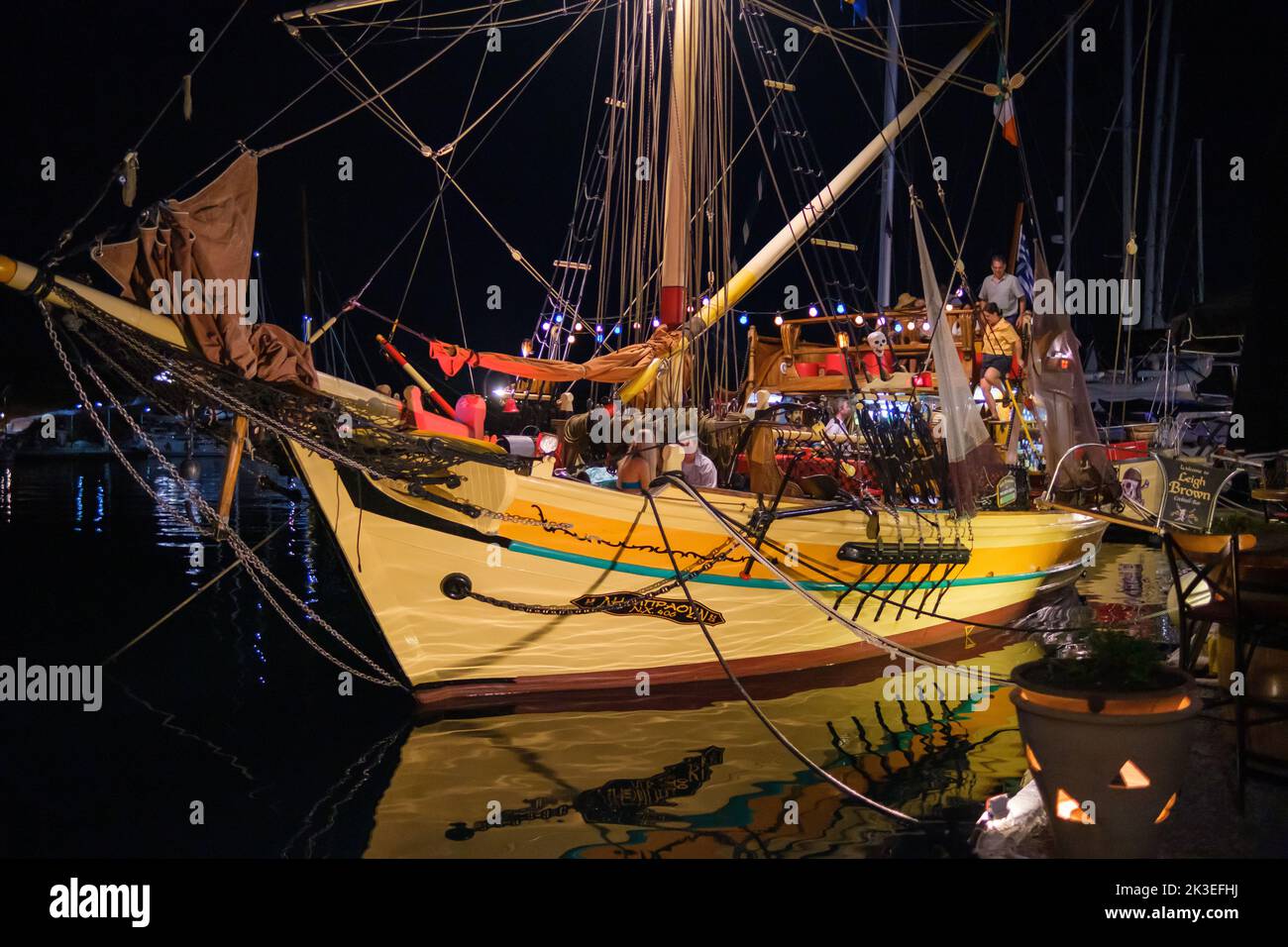 Ios, Greece - September 11, 2022 : Tourists enjoying drinks on a ...