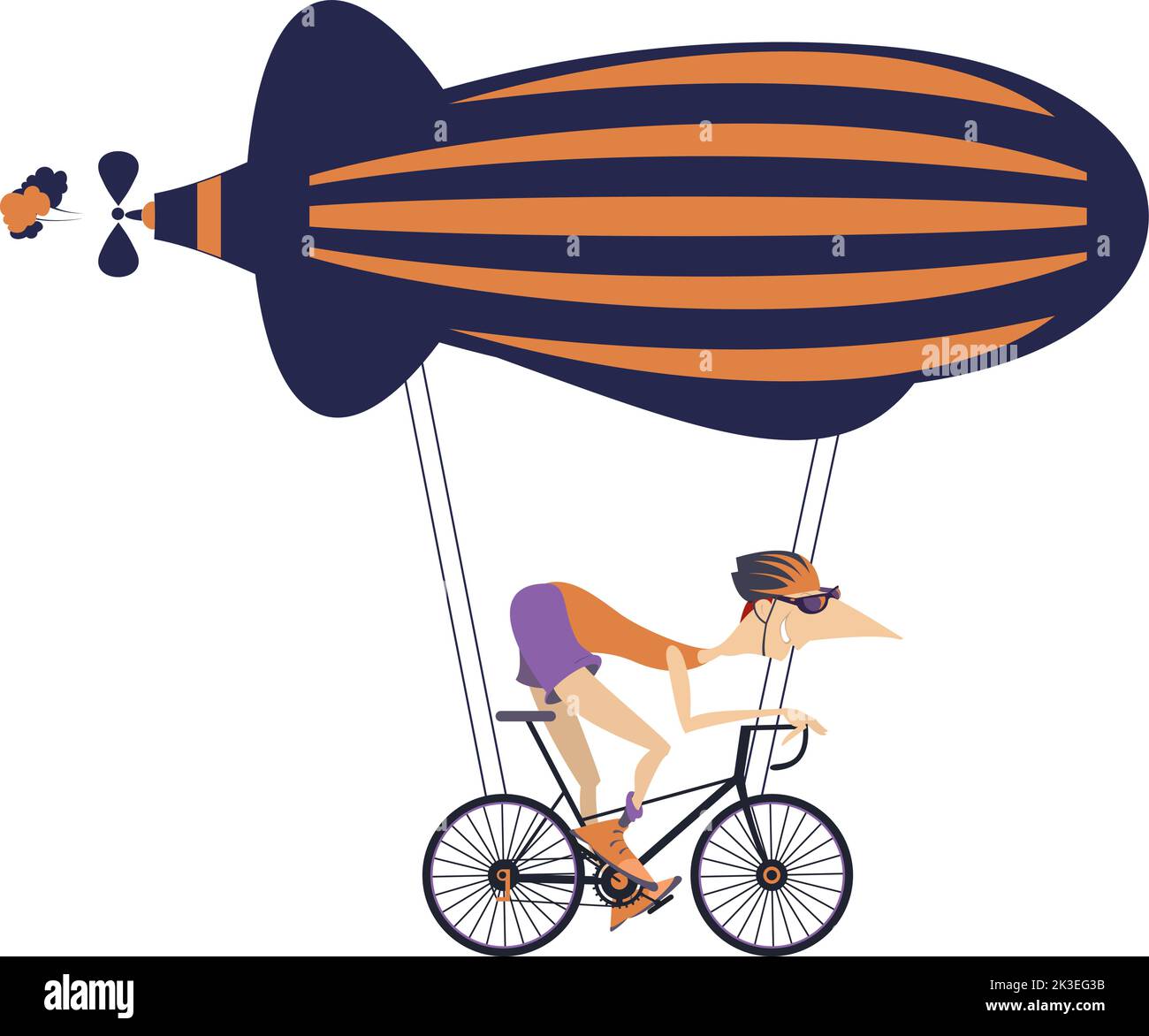 Flying A Bike Cartoon