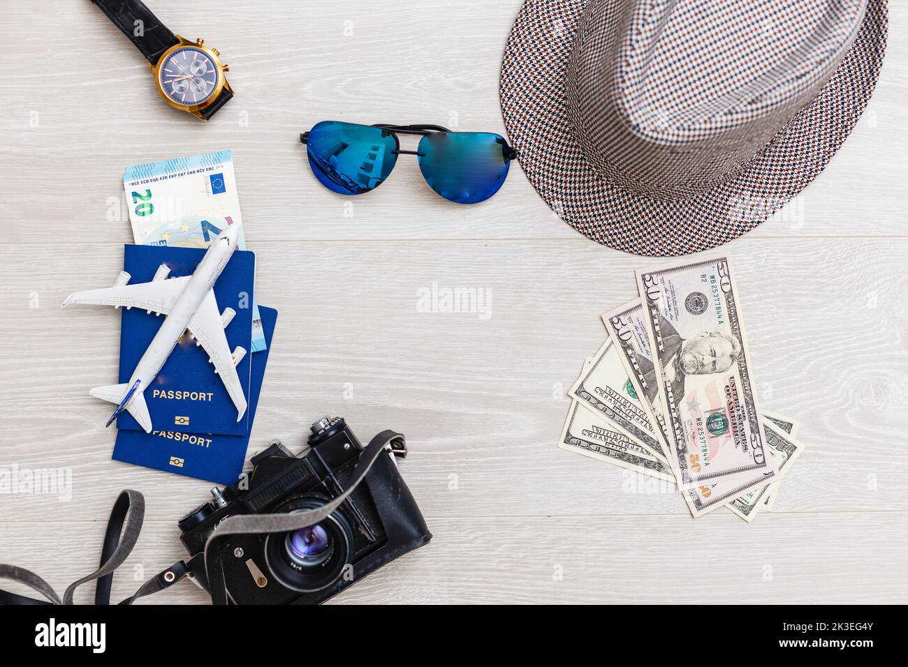Aerial view of things to travel Stock Photo - Alamy