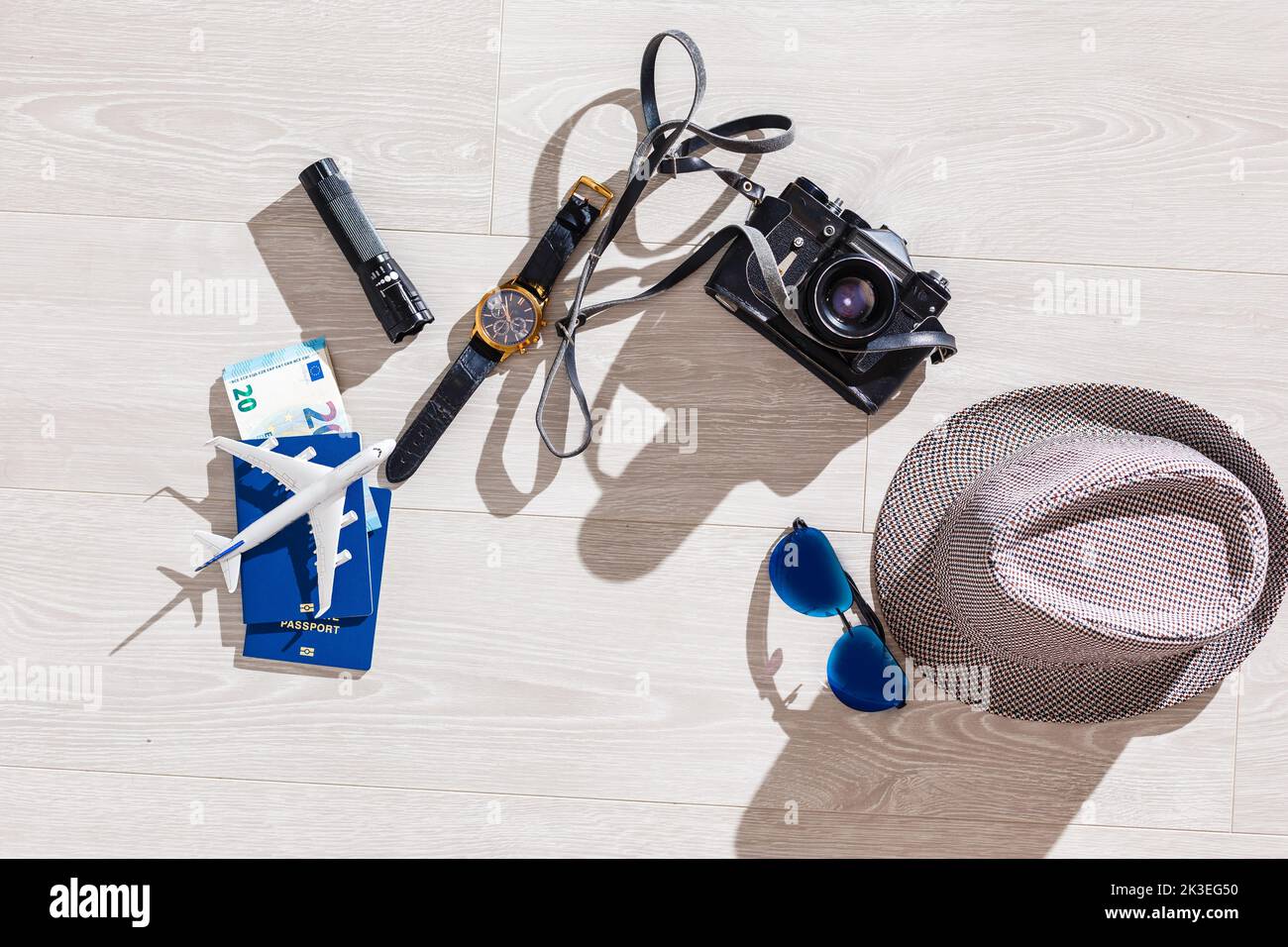 Aerial view of things to travel Stock Photo - Alamy