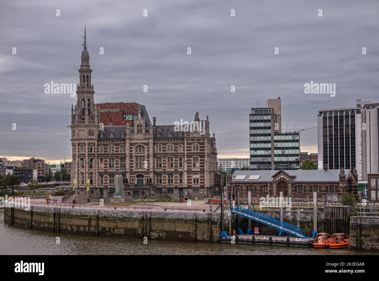 Antwerpen, Flanders, Belgium - July 10, 2022: Along Scheldt River ...