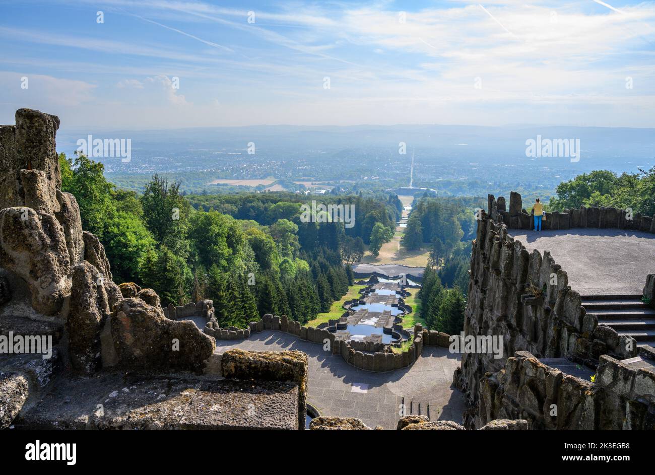 View over the park from the terrace of the Hercules Monument (Herkules ...