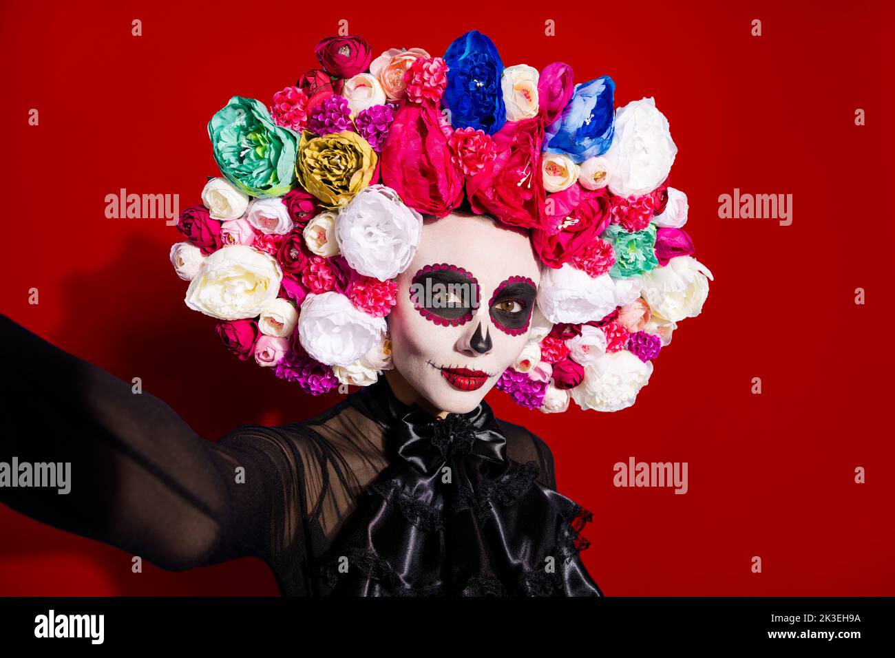 Closeup photo of funny folklore witch creature character death day ...