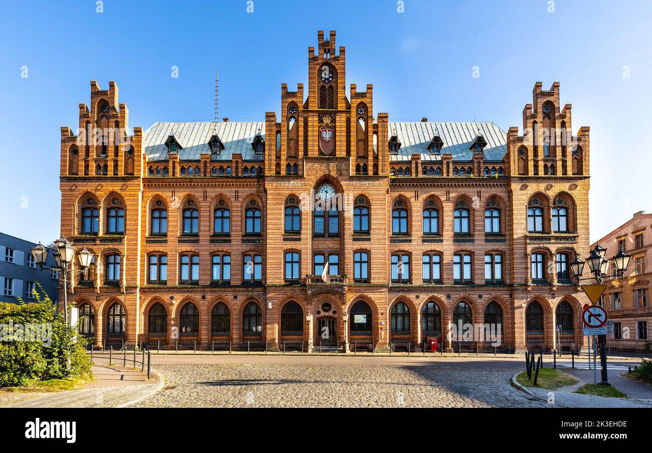 Koszalin, Poland - August 10, 2022: Neo-gothic Post Office building at ...