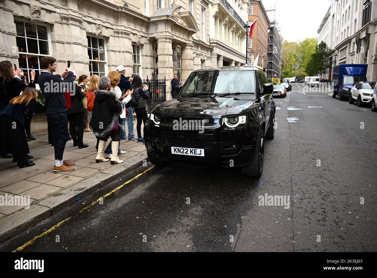 Bond Cars arrive outside Christie's surprising crowds . They will be ...