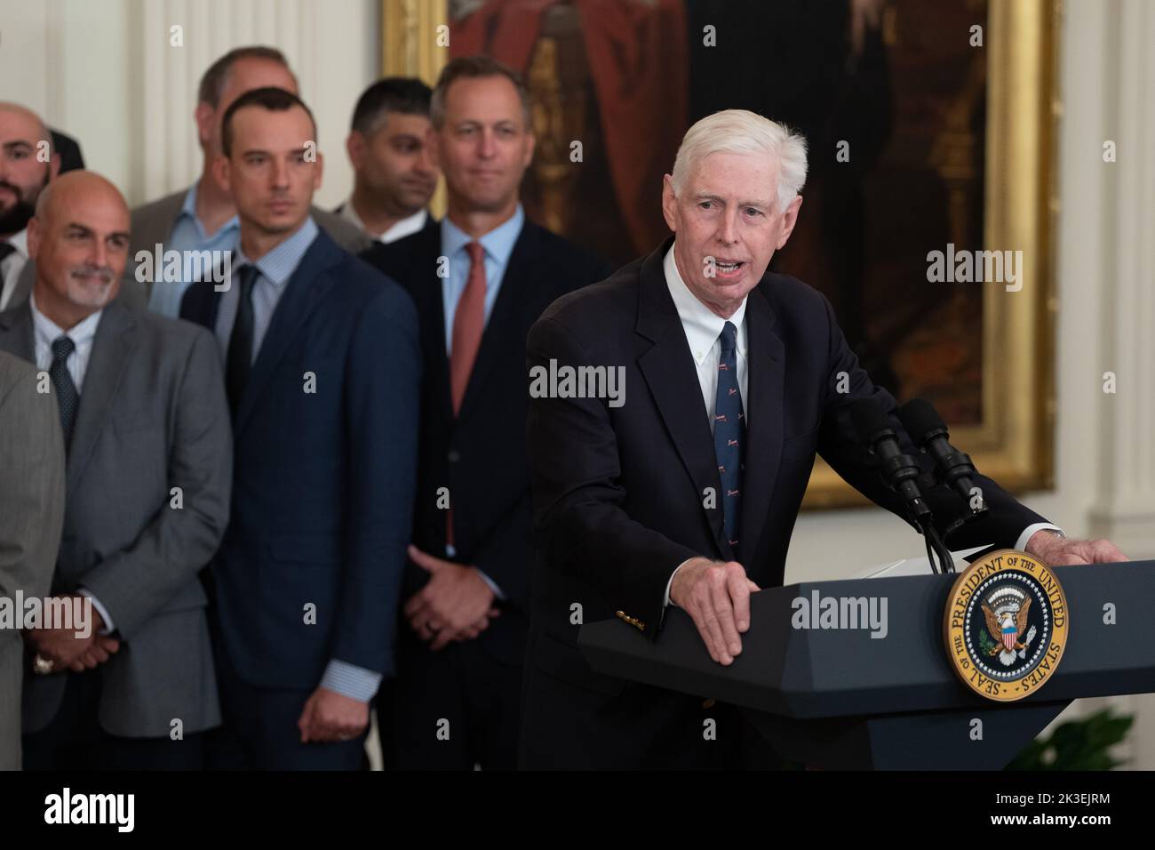 Terry McGuirk, Chairman and CEO of the Atlanta Braves speaks as the ...
