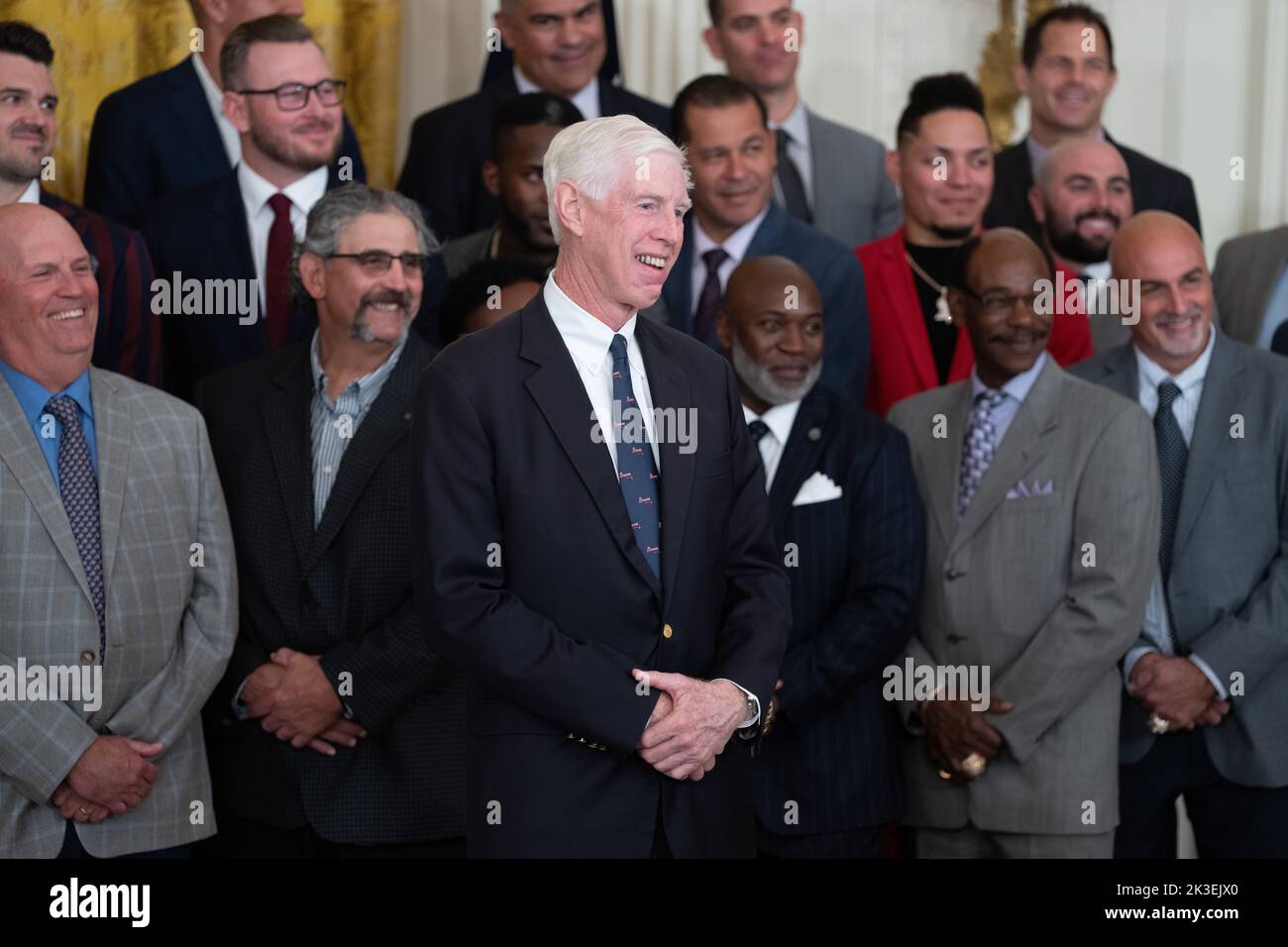 Terry McGuirk, Chairman and CEO of the Atlanta Braves listens as United ...