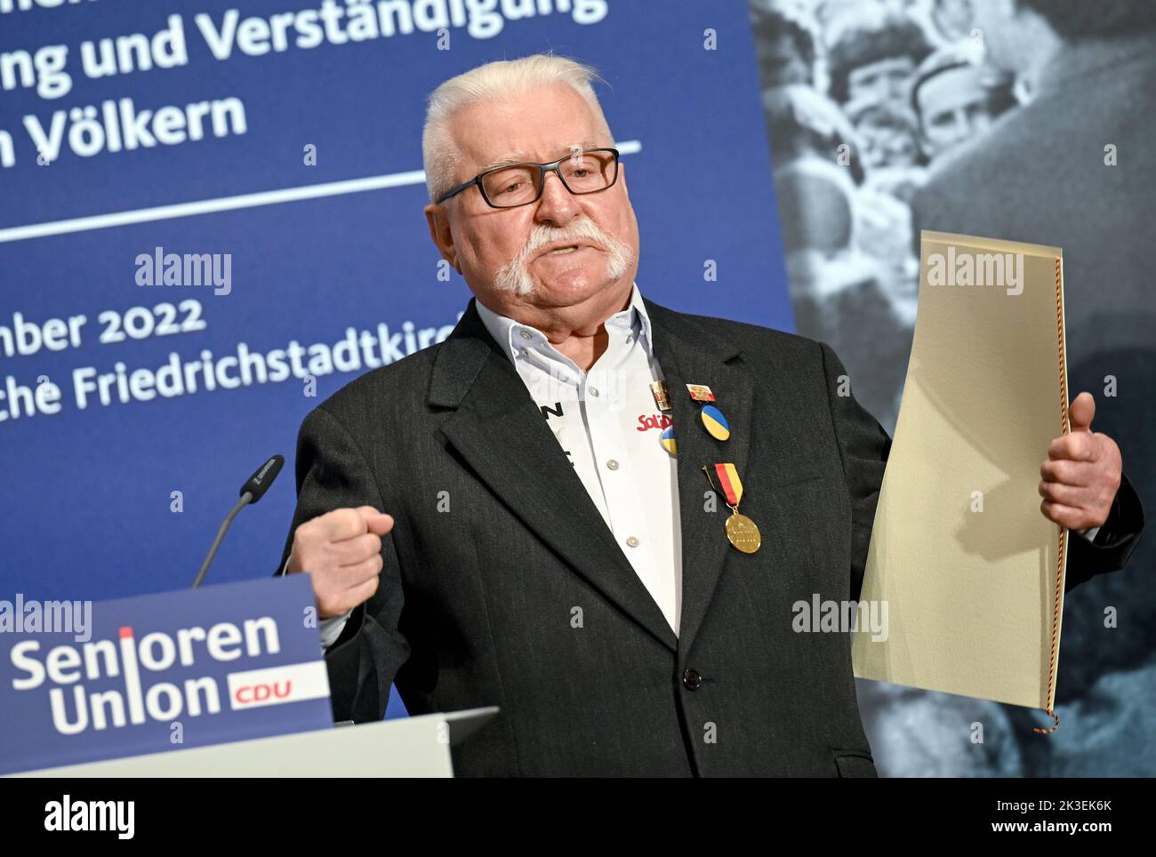 Berlin, Germany. 26th Sep, 2022. Lech Walesa, Nobel Peace Prize ...