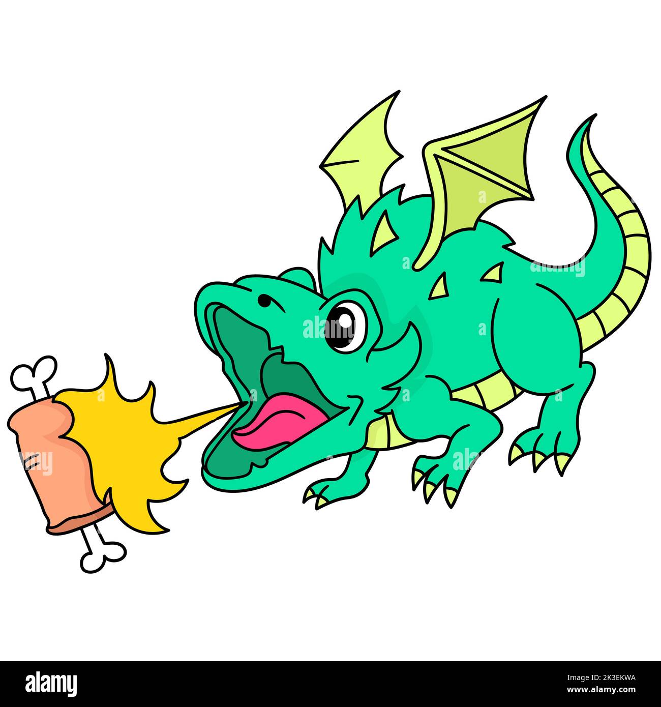 A vector illustration of a cartoon dragon isolated on a white ...