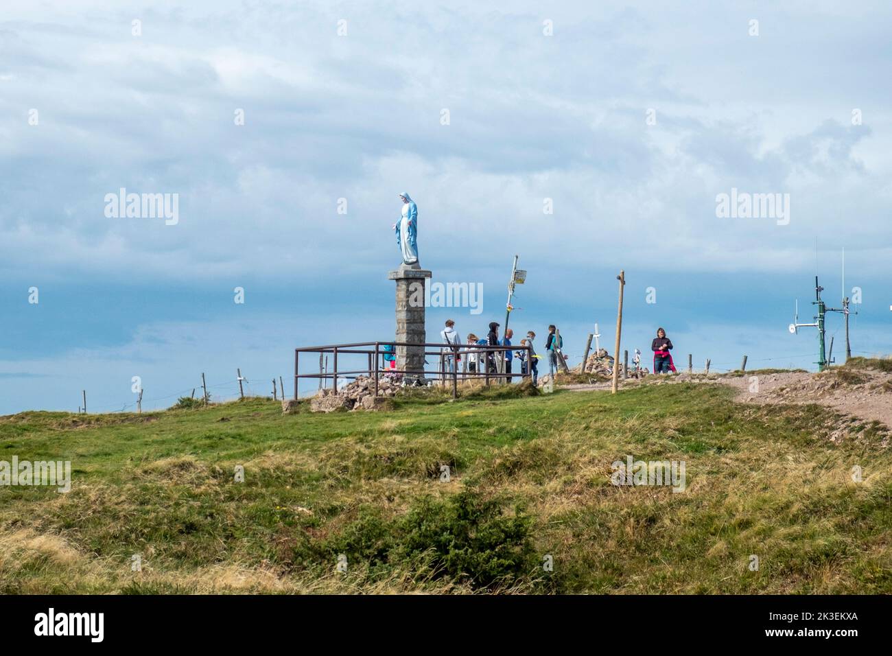 Petit Ballon, France - October 3, 2021: summit of the mountain petit ...