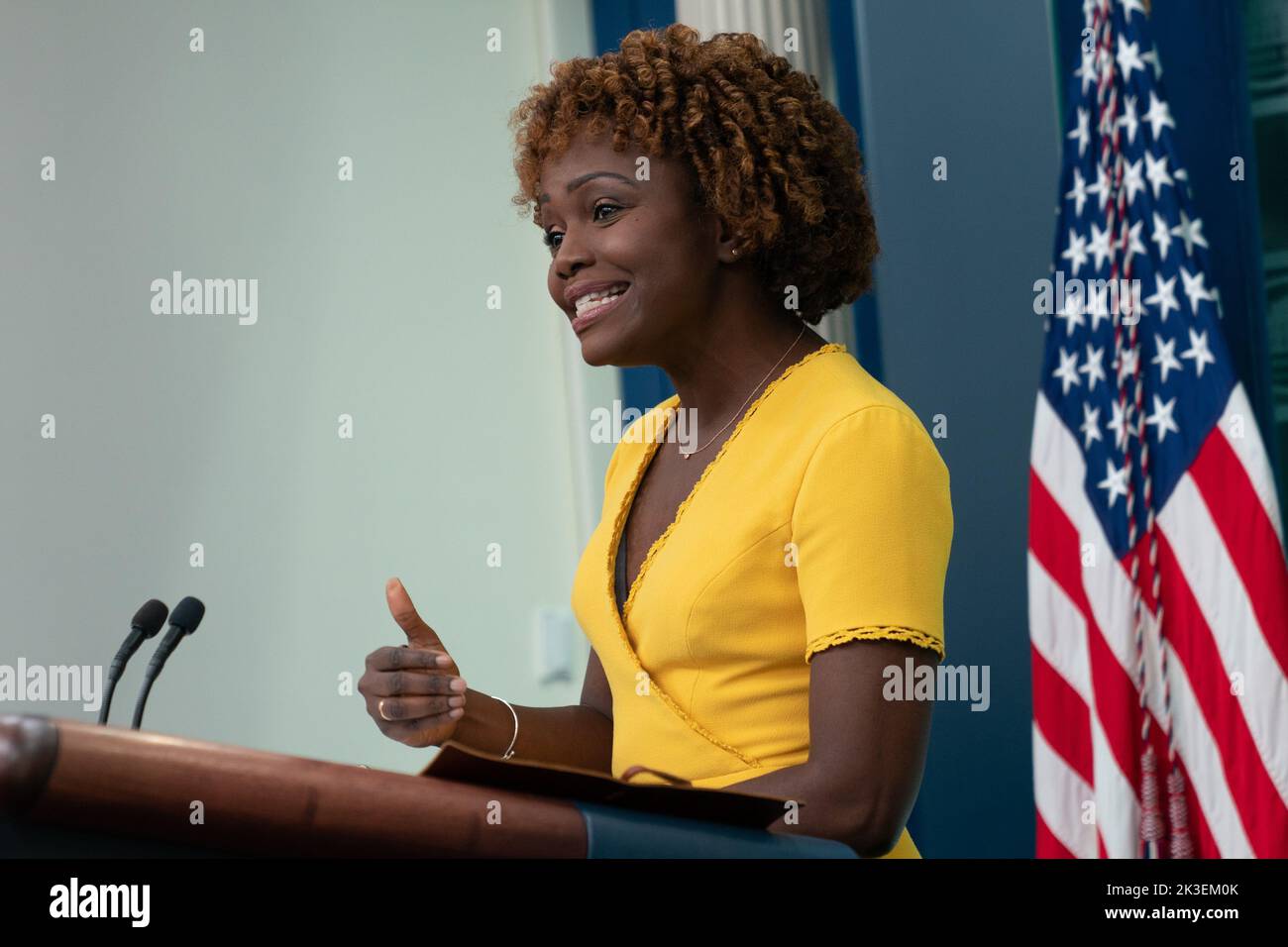 White House Press Secretary Karine Jean-Pierre holds a news briefing at ...