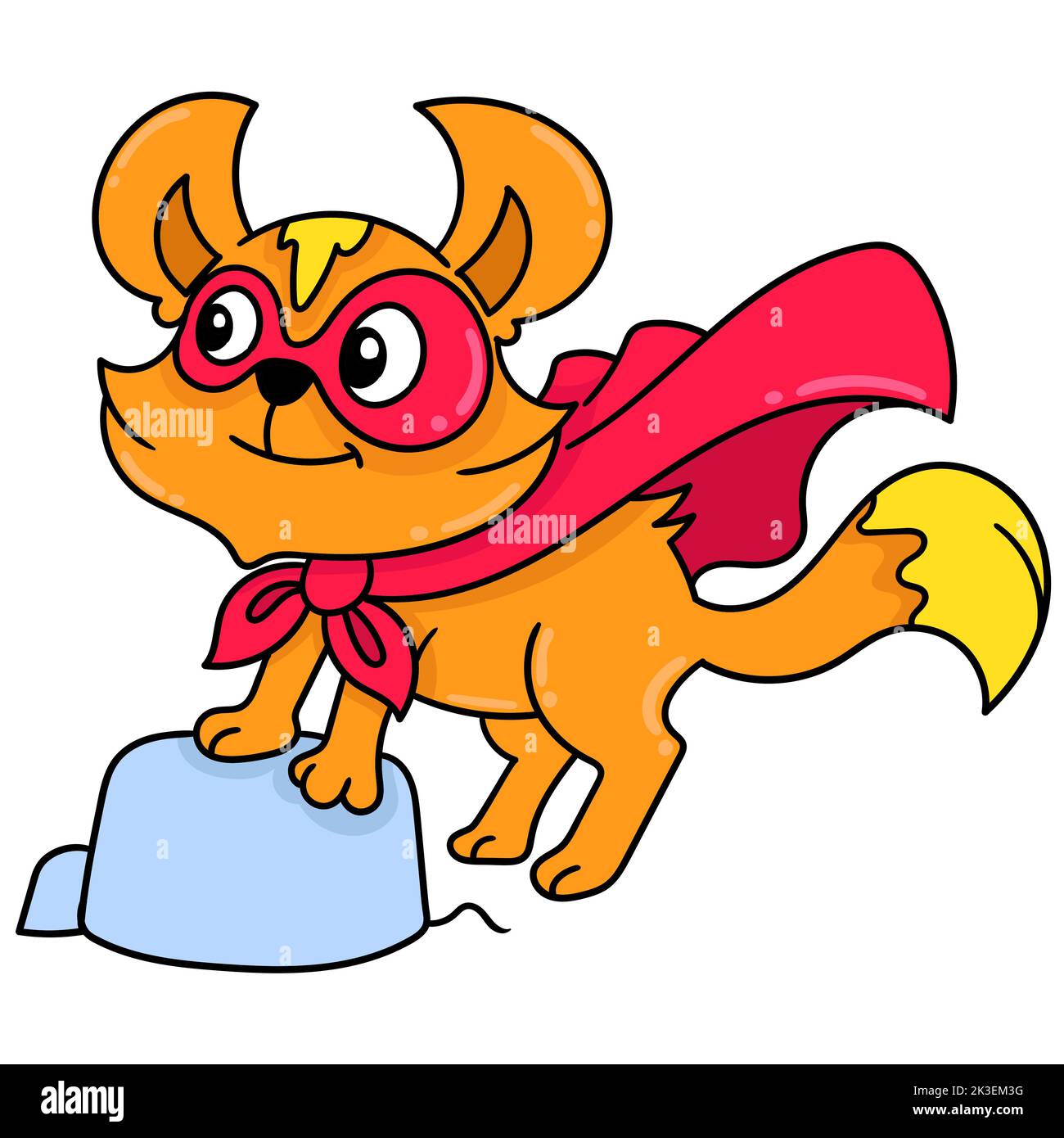 A creative illustration of a hero dog character wearing a mask and a ...