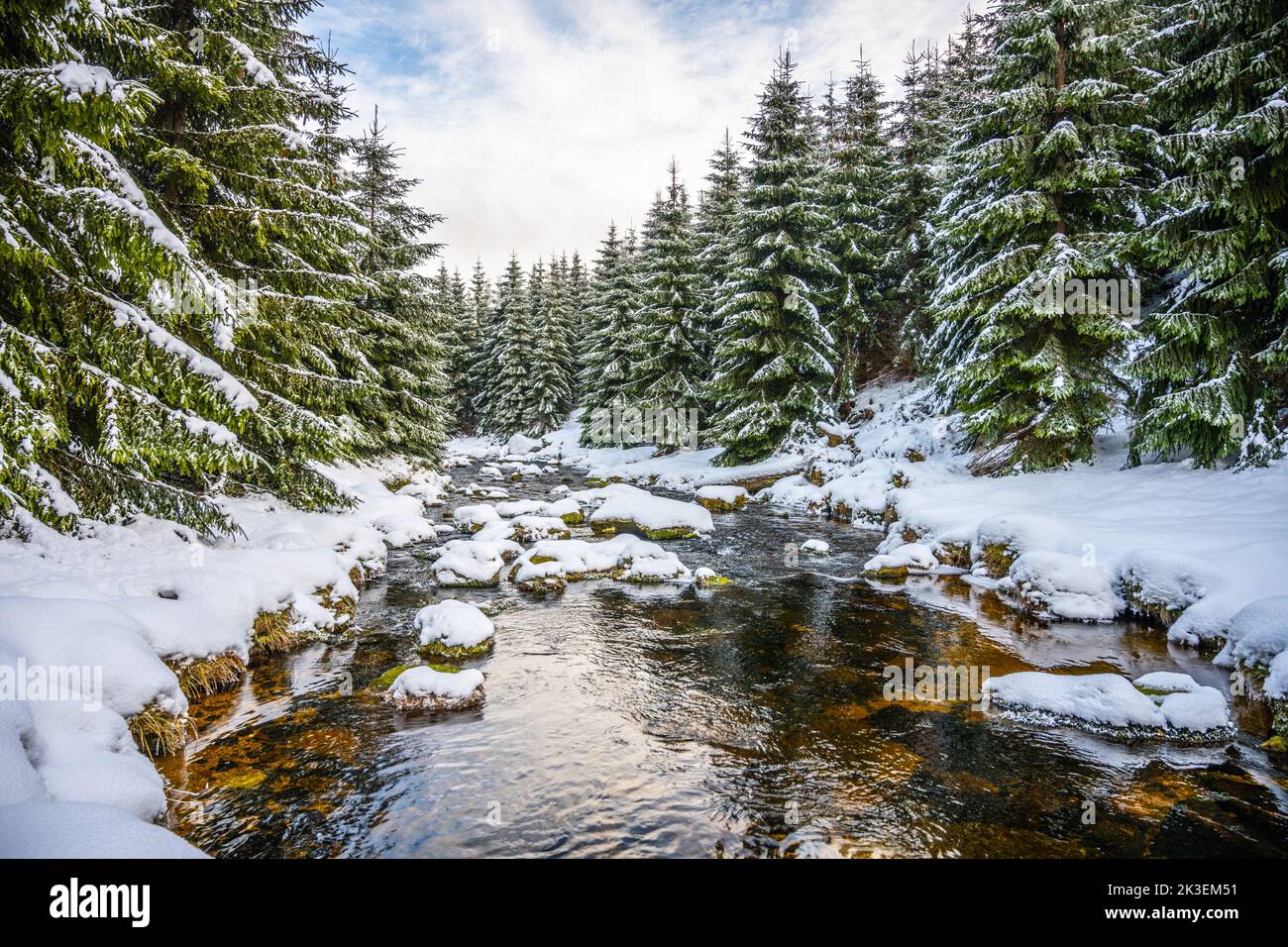 Jizerka river in winter time Stock Photo - Alamy