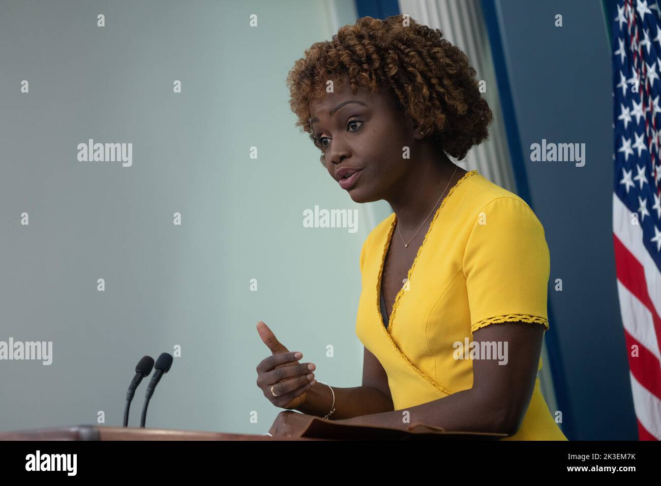 White House Press Secretary Karine Jean-Pierre holds a news briefing at ...