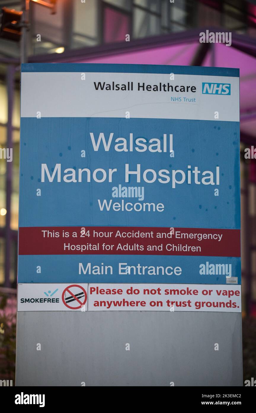 Moat Road, Walsall - September 26th 2022 - Walsall Manor Hospital. Pic ...