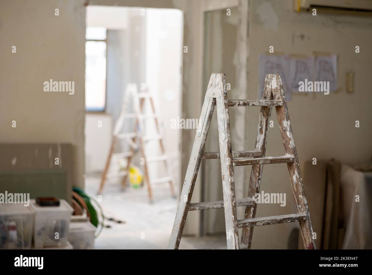 Interior on a construction site indoors Stock Photo - Alamy
