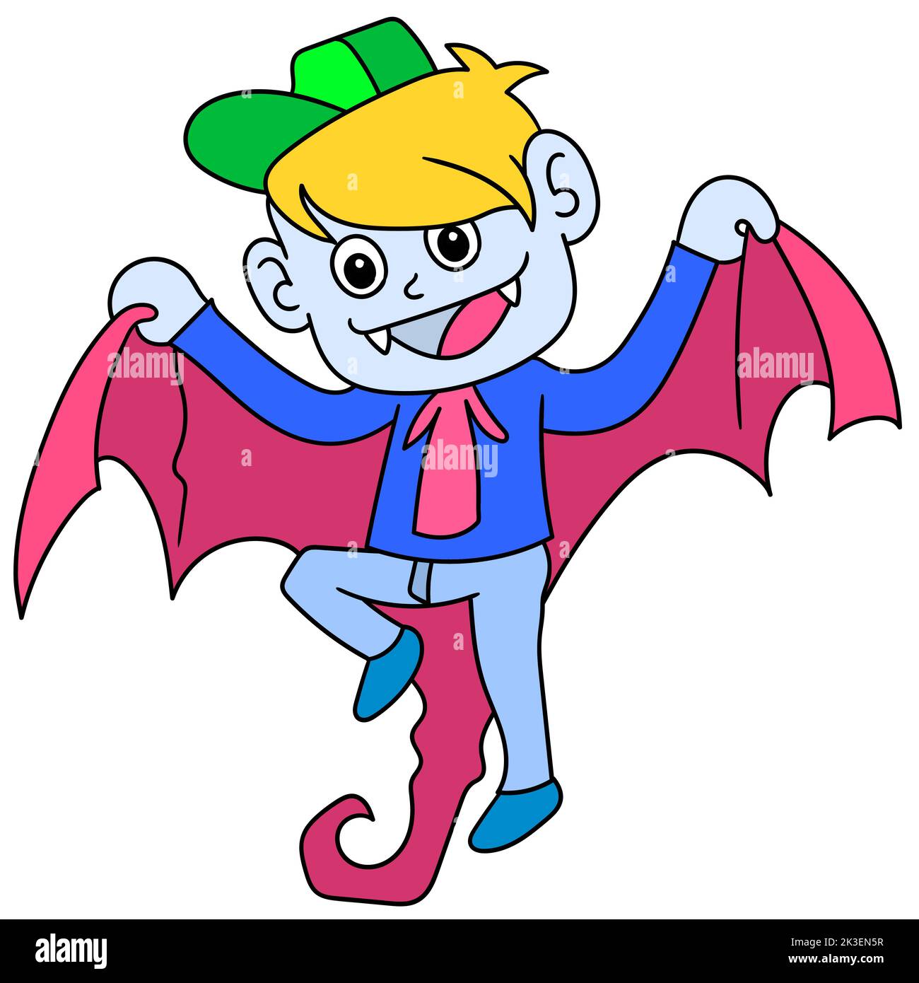 A colorful vector illustration of a funny vampire boy Stock Vector ...