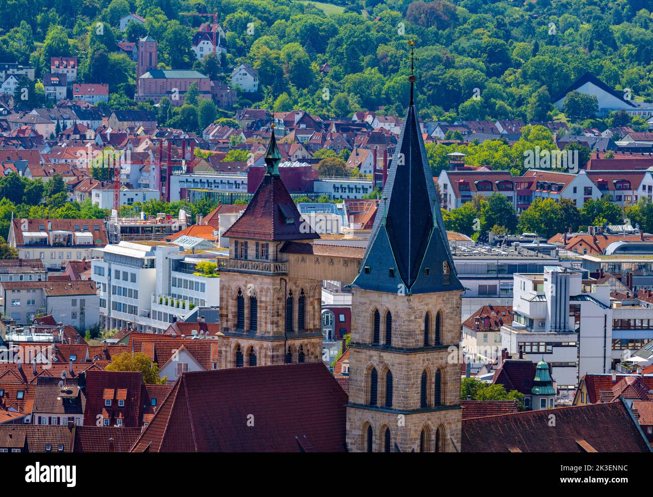 Old Town with St. Dionysius church (Stadtkirche St. Dionys), Esslingen ...