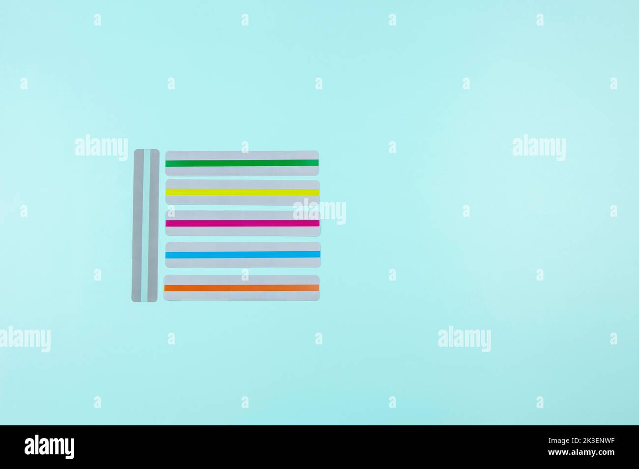 Dyslexia. Top view to colorful reading highlight bookmark overlay ...