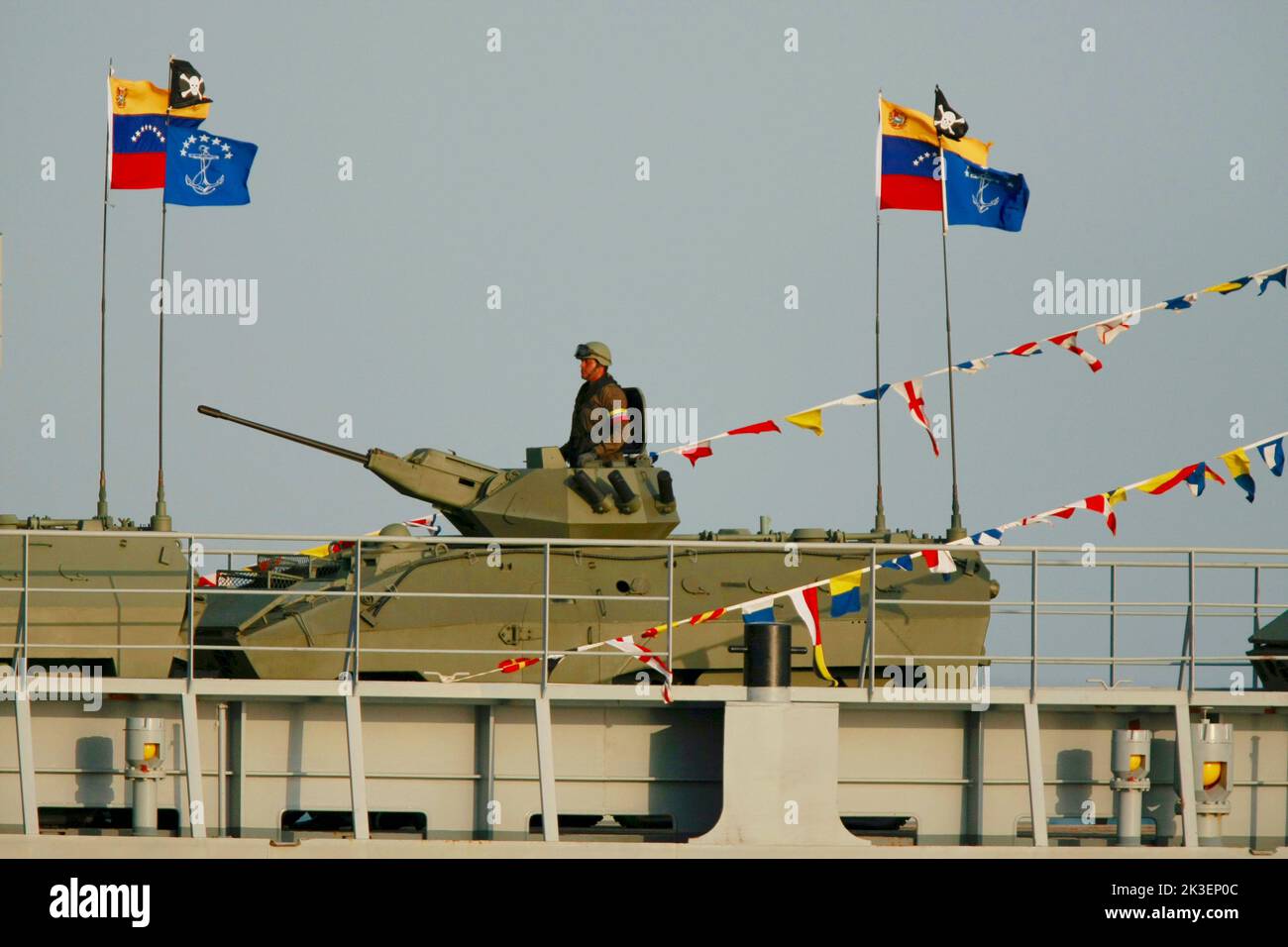 Maracaibo-Venezuela-24-07-2013. An amphibious vehicle is transported on ...
