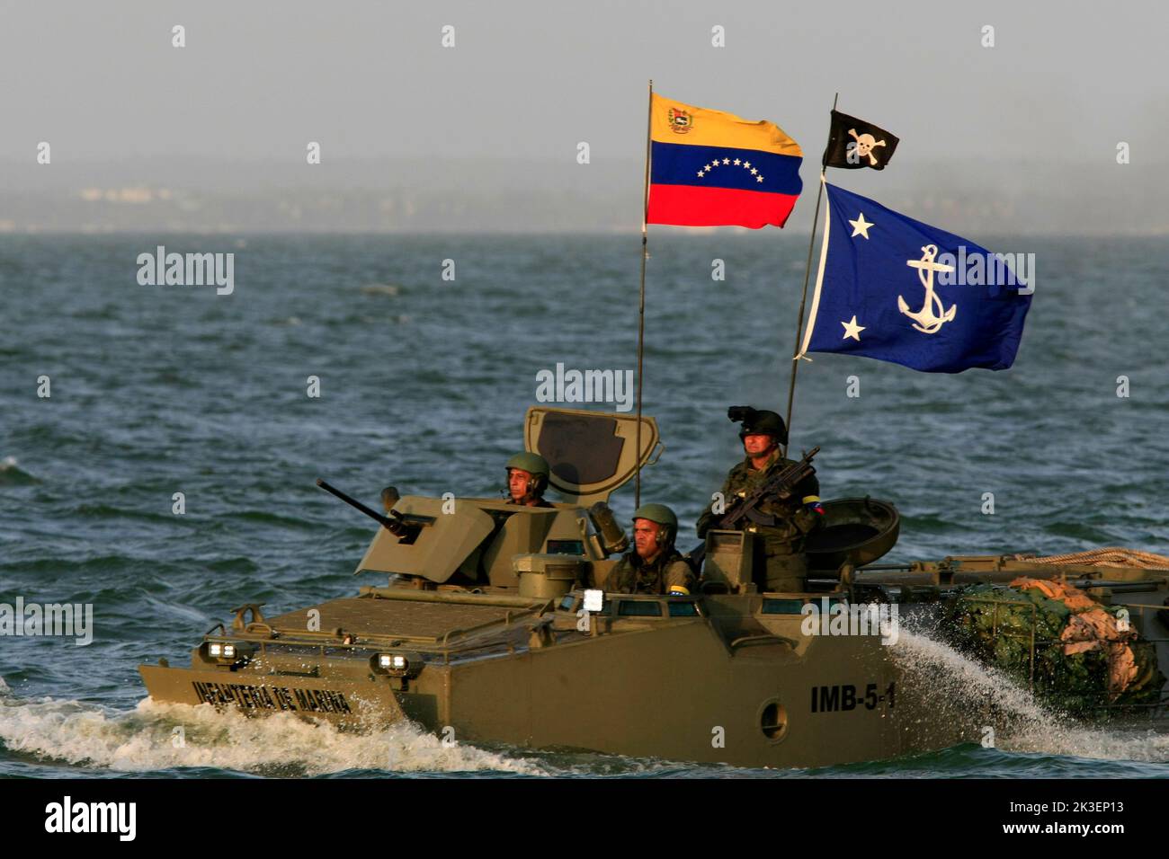 Maracaibo-Venezuela-24-07-2013. An amphibious vehicle manned by ...