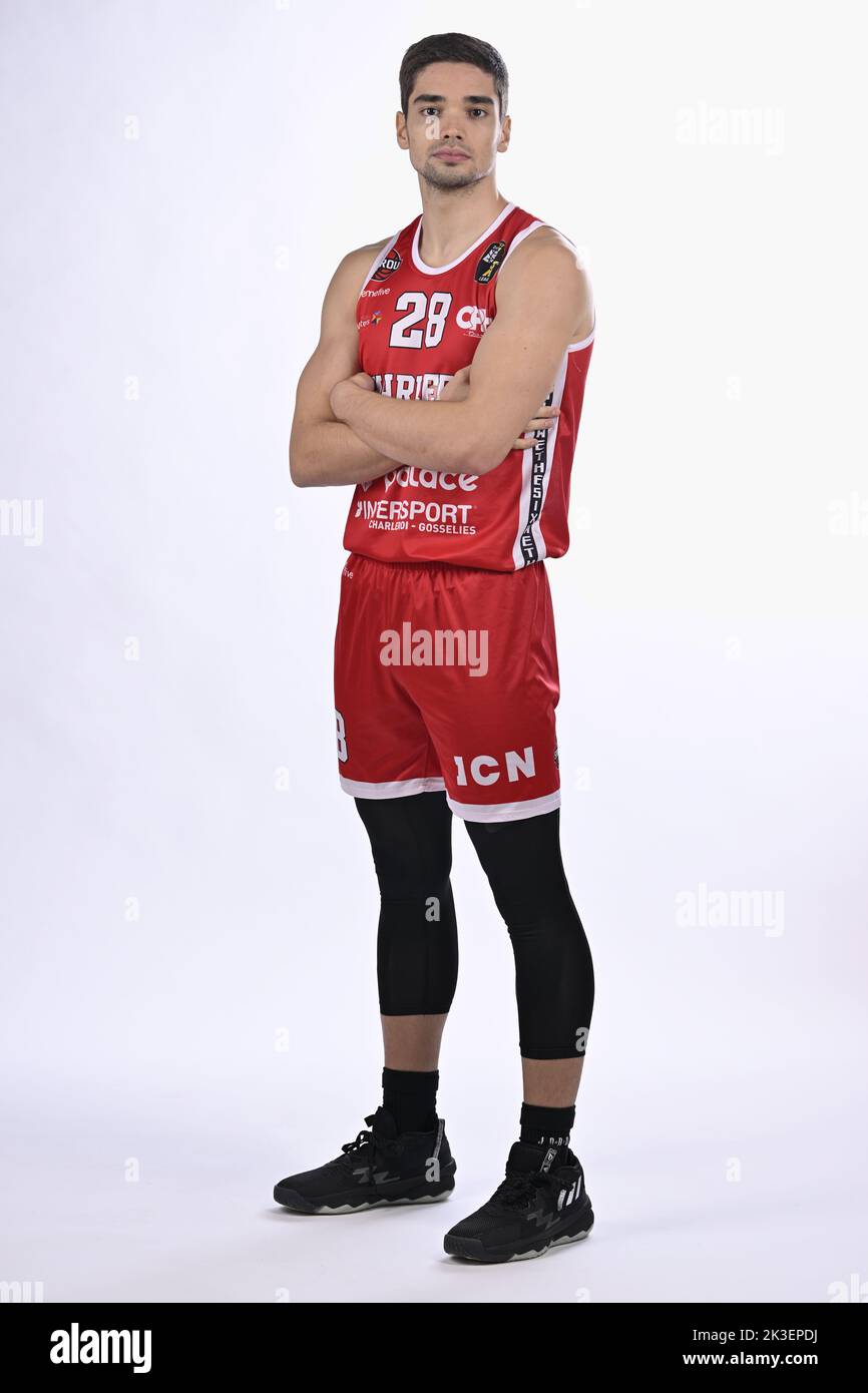 Spirou's Rafael Lisboa poses at a photoshoot of Belgian Basketball team ...