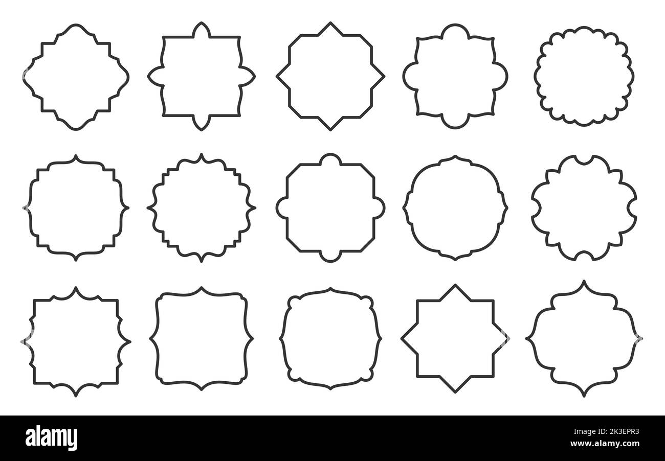 Label set, different shape, line style. Contour frame for text about ...