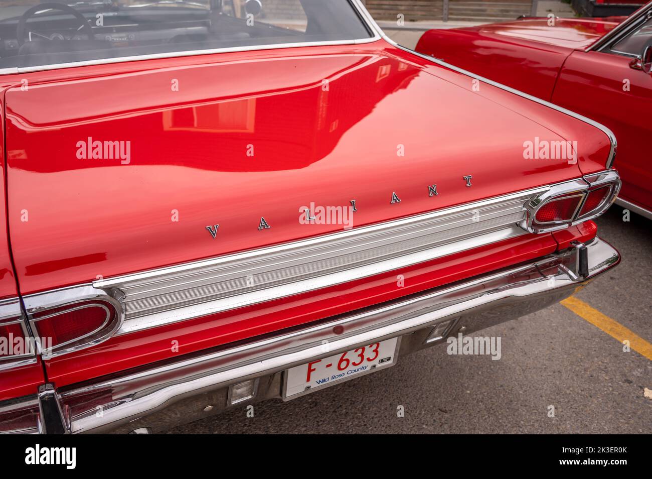 Cochrane, Alberta - September 11, 2022: A 1966 Plymouth Valiant car ...