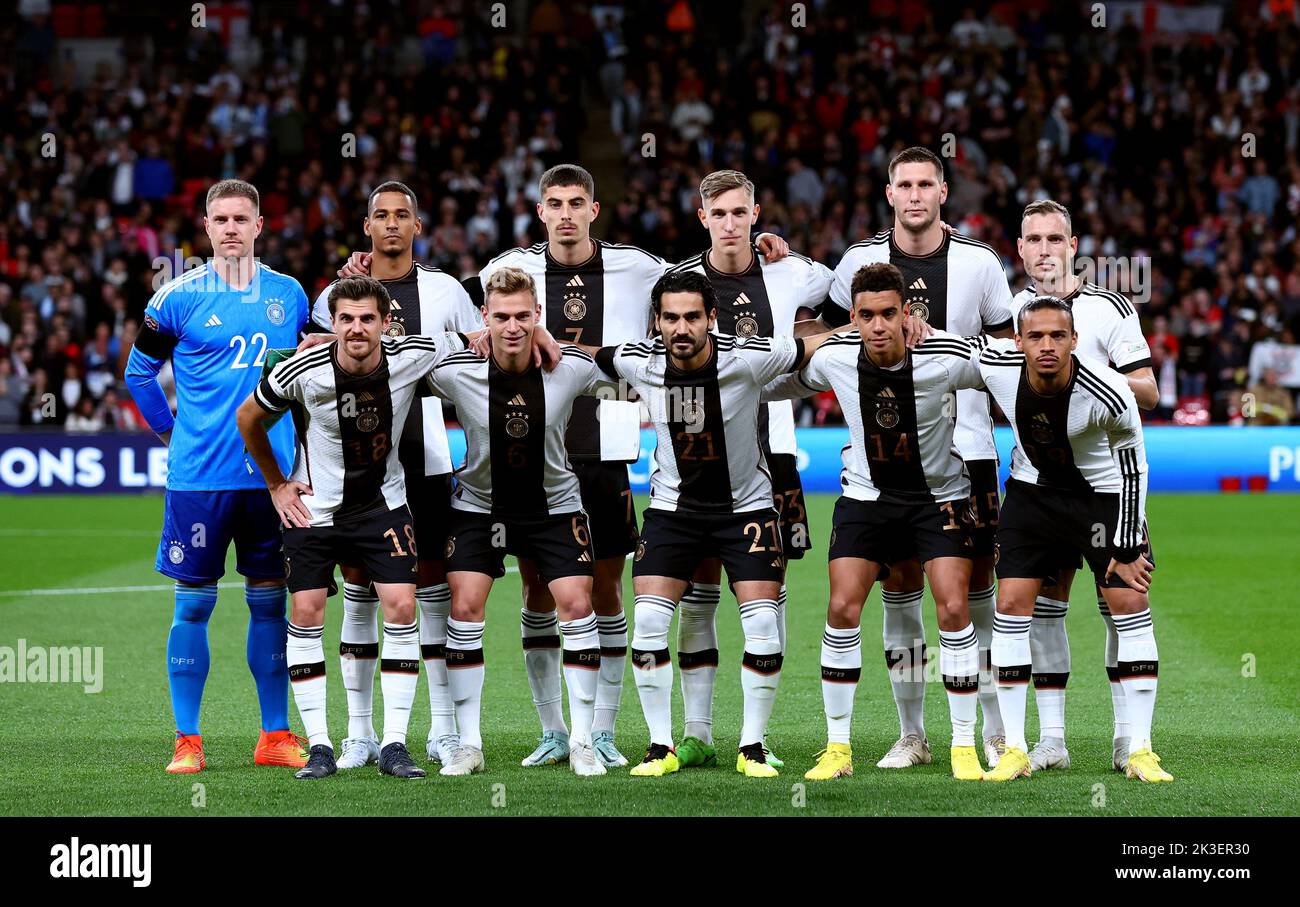 London, England, 26th September 2022. German team group back row from ...
