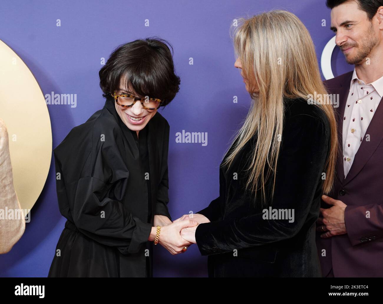 Sally Hawkins (left) speaks with Philippa Langley as they attend the UK ...