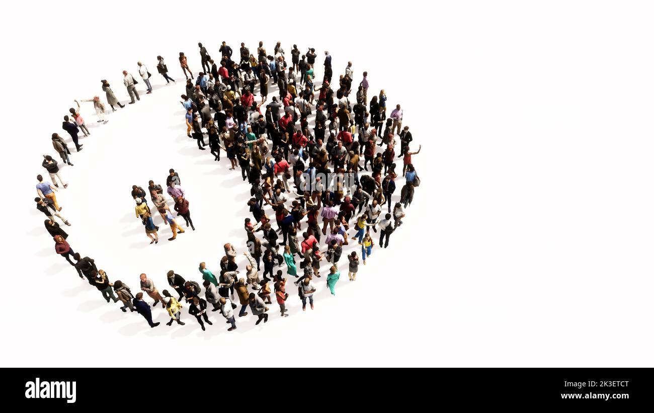 Concept or conceptual large gathering of people forming the image of ...