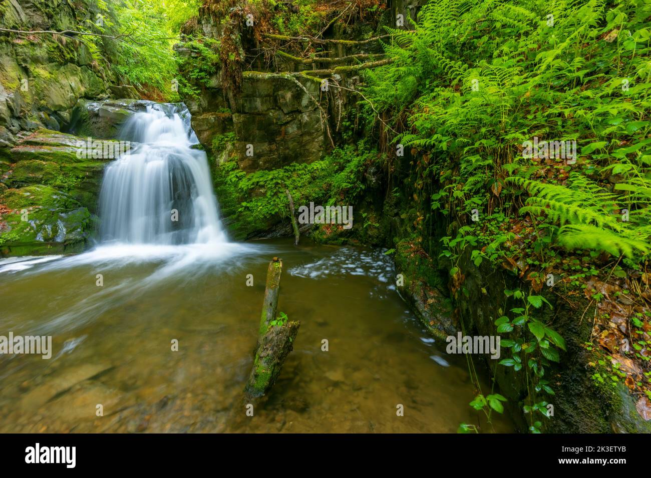 Resov waterfalls on the river Huntava in Nizky Jesenik, Northern ...