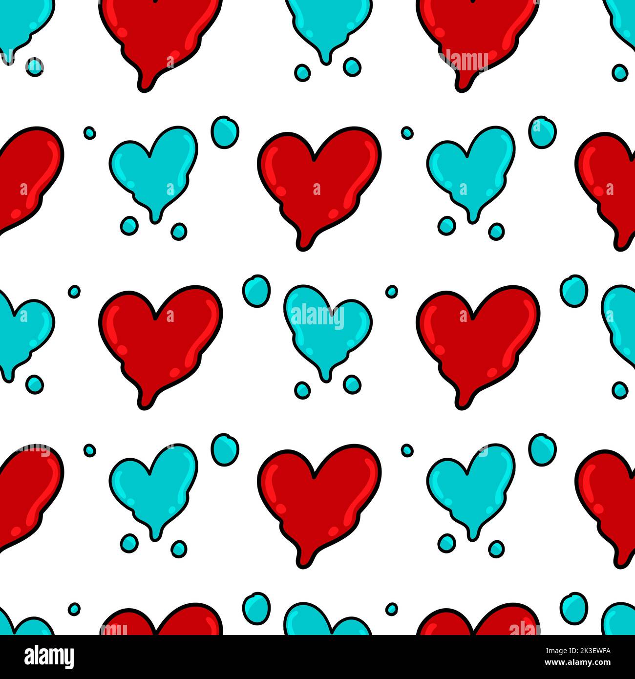 A vector of seamless melting heart shapes in white background Stock ...