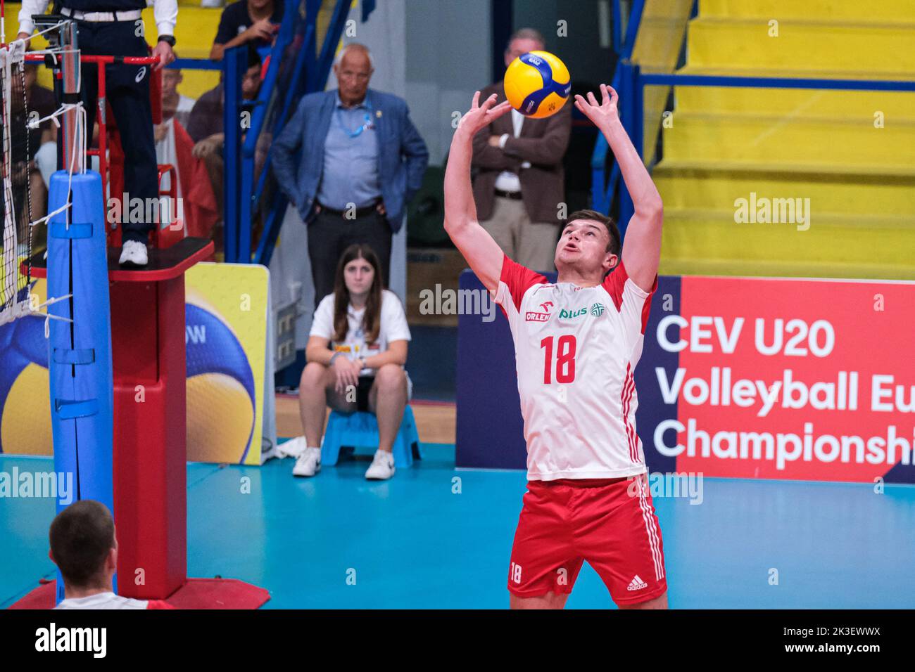 Damian Bilinski (POL) in action during the CEV U20 Volleyball European Championship 2022 in ...