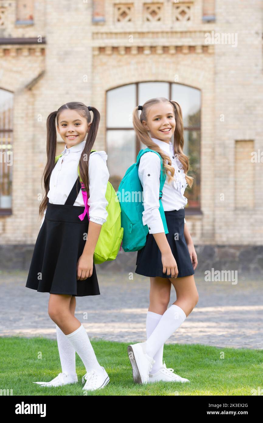 two school students best friends together outdoor Stock Photo - Alamy